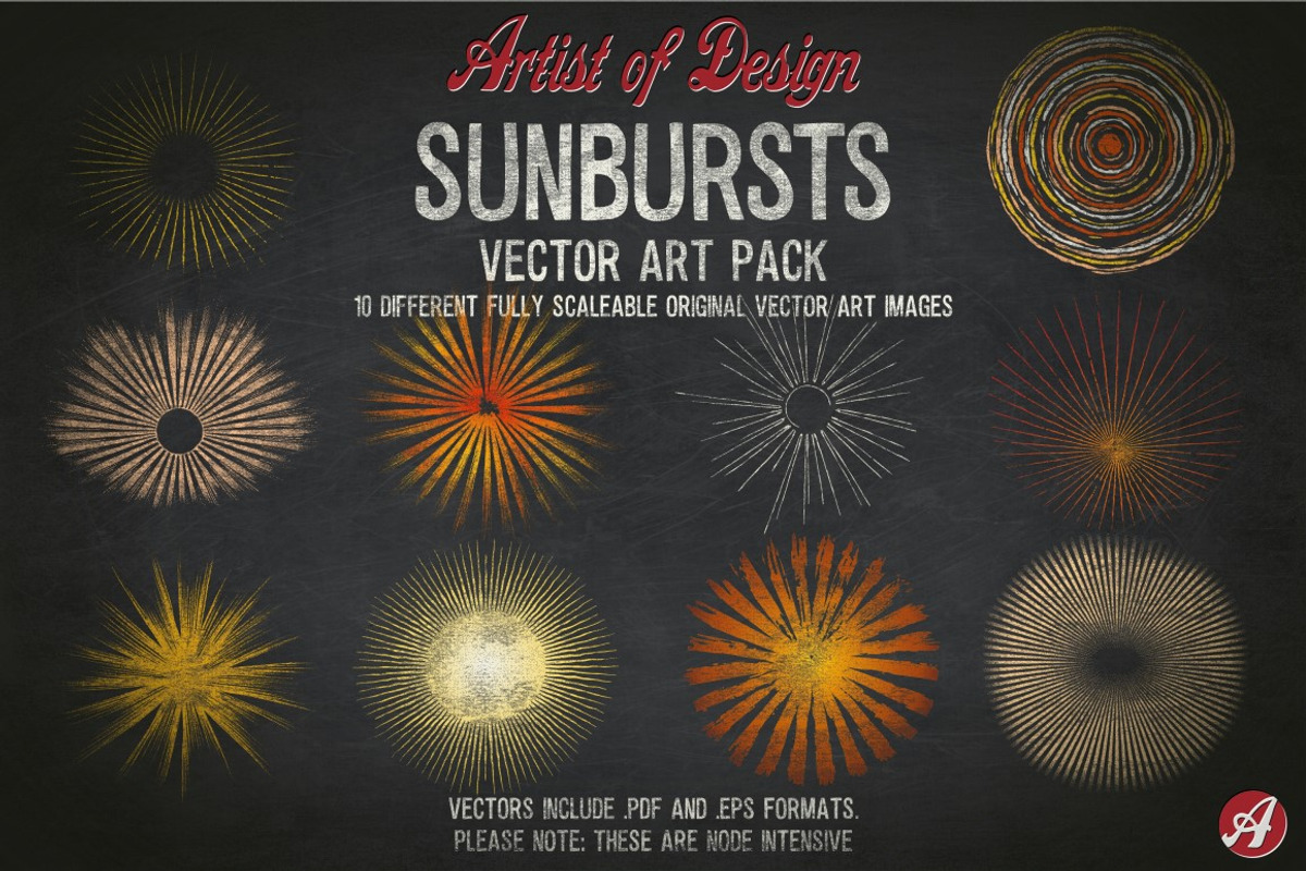 Vector Clip Art Sunbursts, an Illustration by Artistofdesign