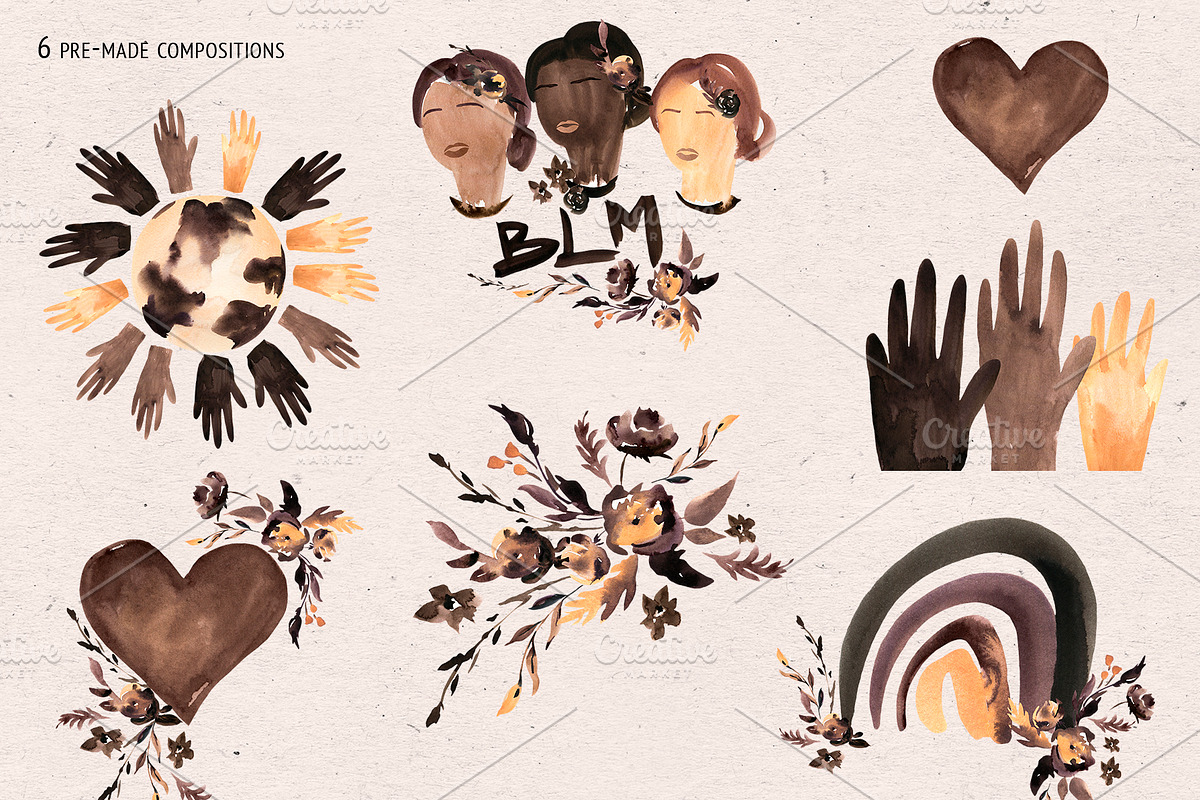 Black Lives Matter Clipart, an Illustration by Belusuab