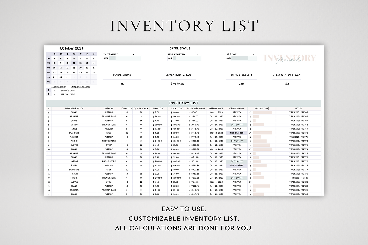 Business Inventory Tracker Template, a Templates & Theme by BRANDcontent