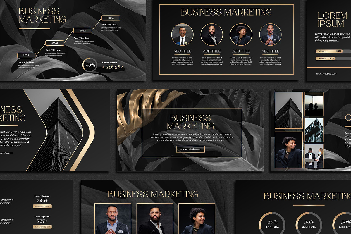 Luxury Black Powerpoint Template, a Presentation Template by SKY CREATION