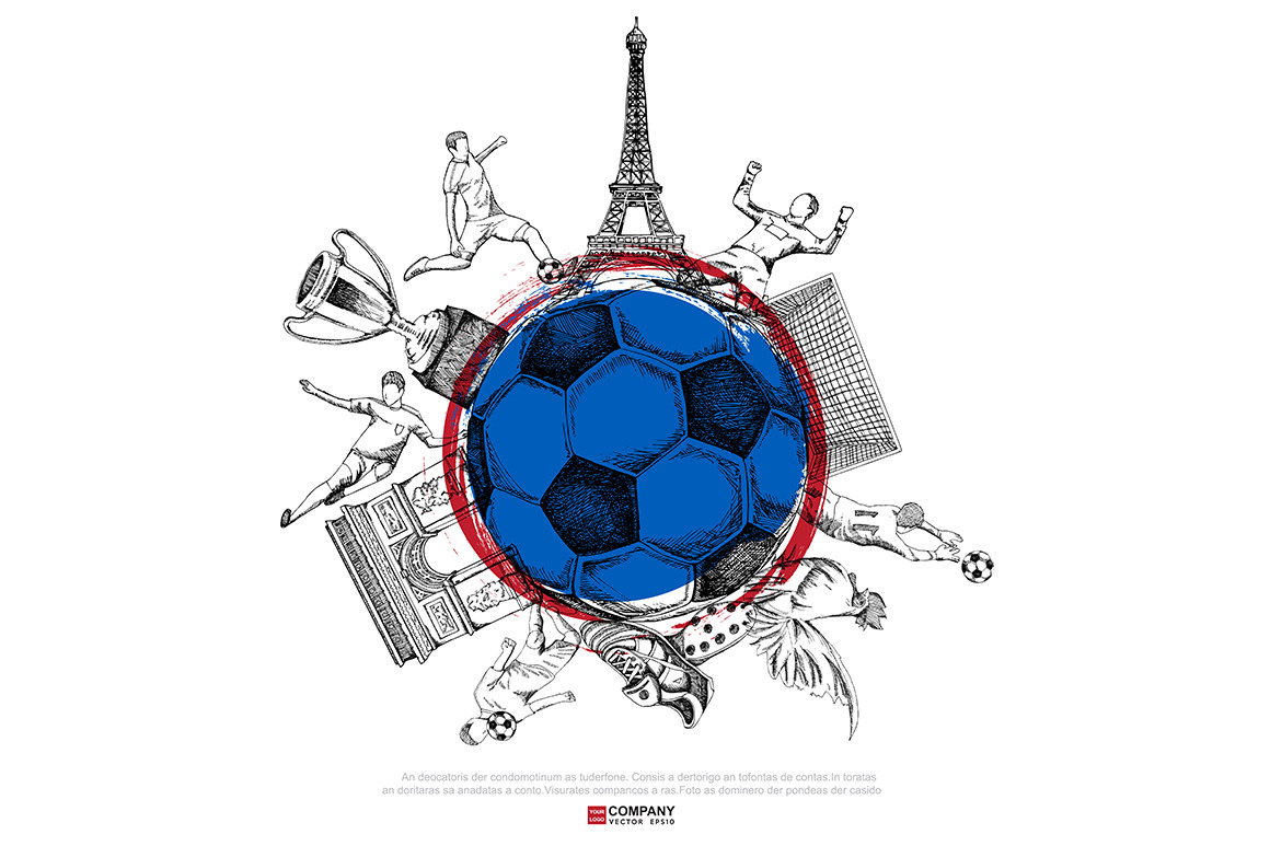 Drawing of soccer tournament poster., an Illustration by Paperboxshop