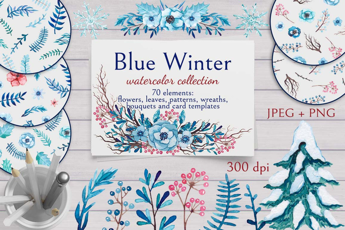 Blue Winter, an Illustration by Salted Galaxy
