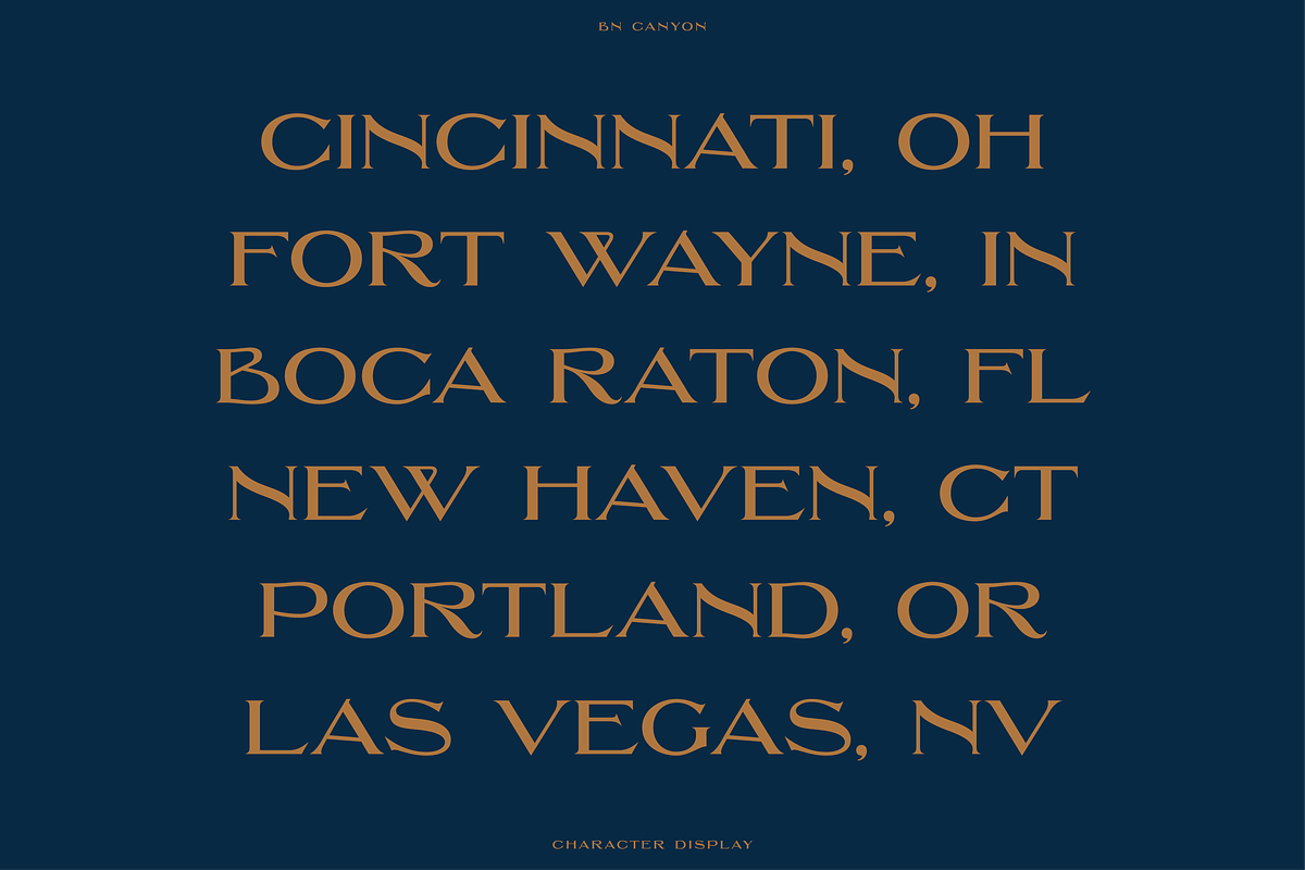 Canyon - An Elegant Serif Typeface, a Sans Serif Font by Bnick