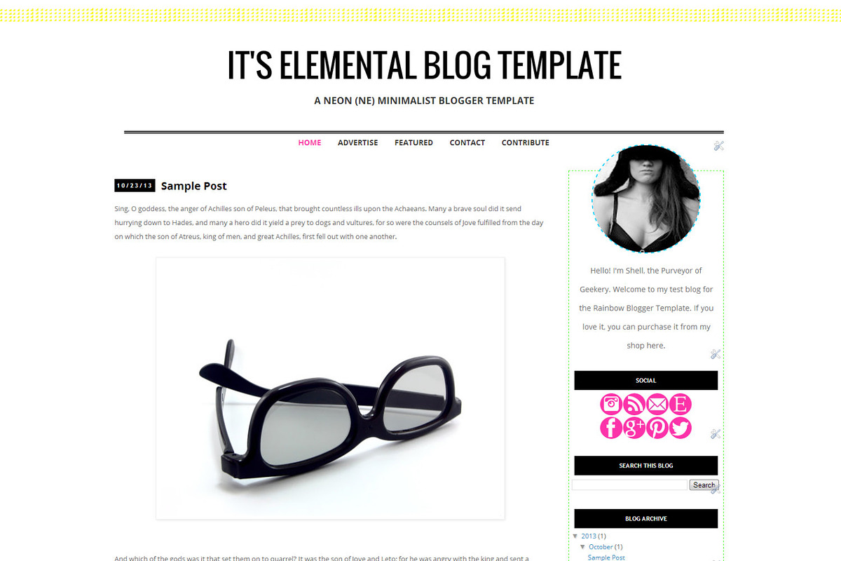 It's Elemental Blogger Template, a Templates & Theme by The Geekery Store