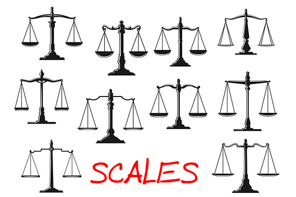 Dual balance scales icons, a Background Graphic by Vector Tradition