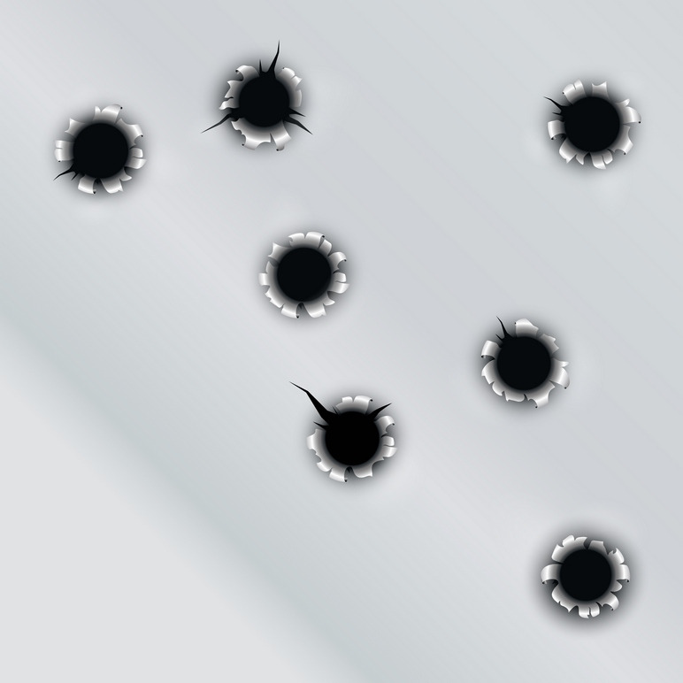 Bullet hole vector set, an Illustration by Microvector