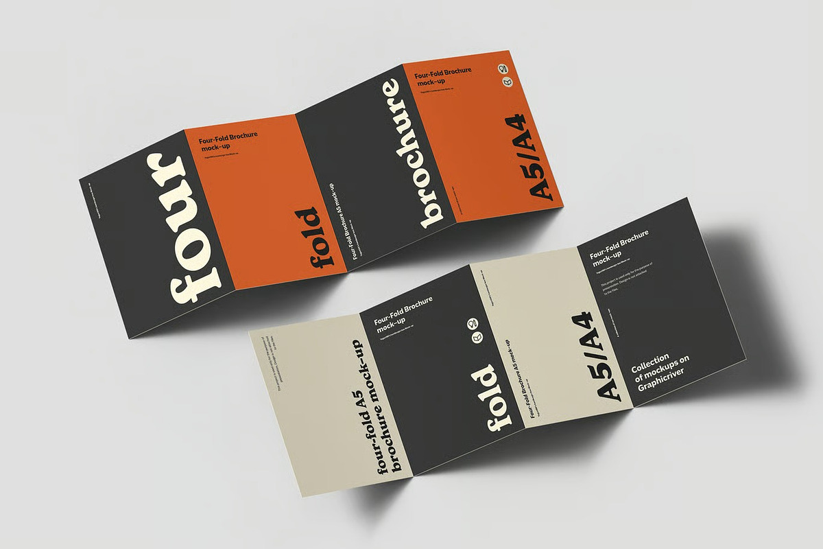 Four Fold A5 Brochure Mockup