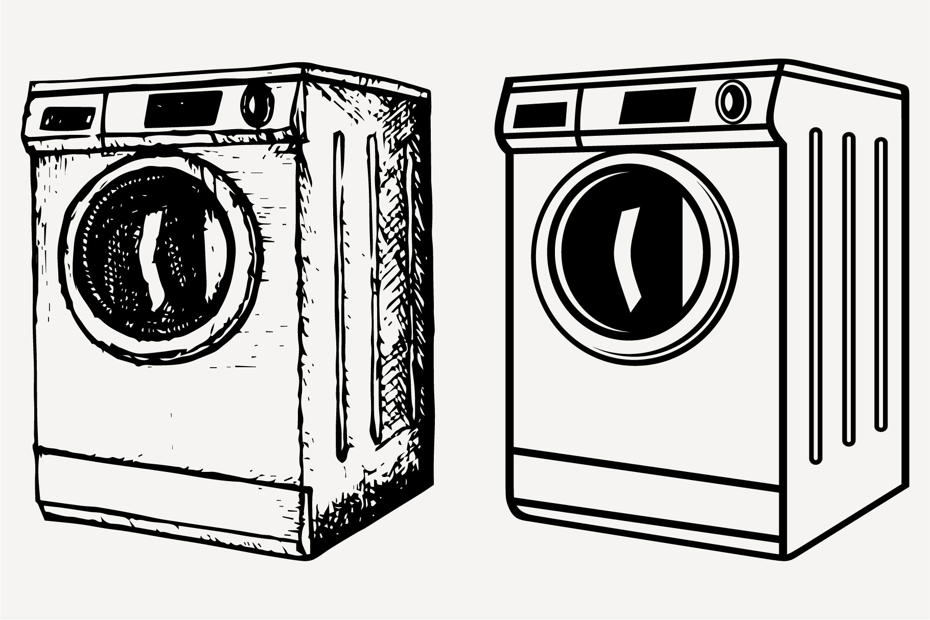 washing machine set vector SVG PNG, an Object Graphic by FileVectorSVG