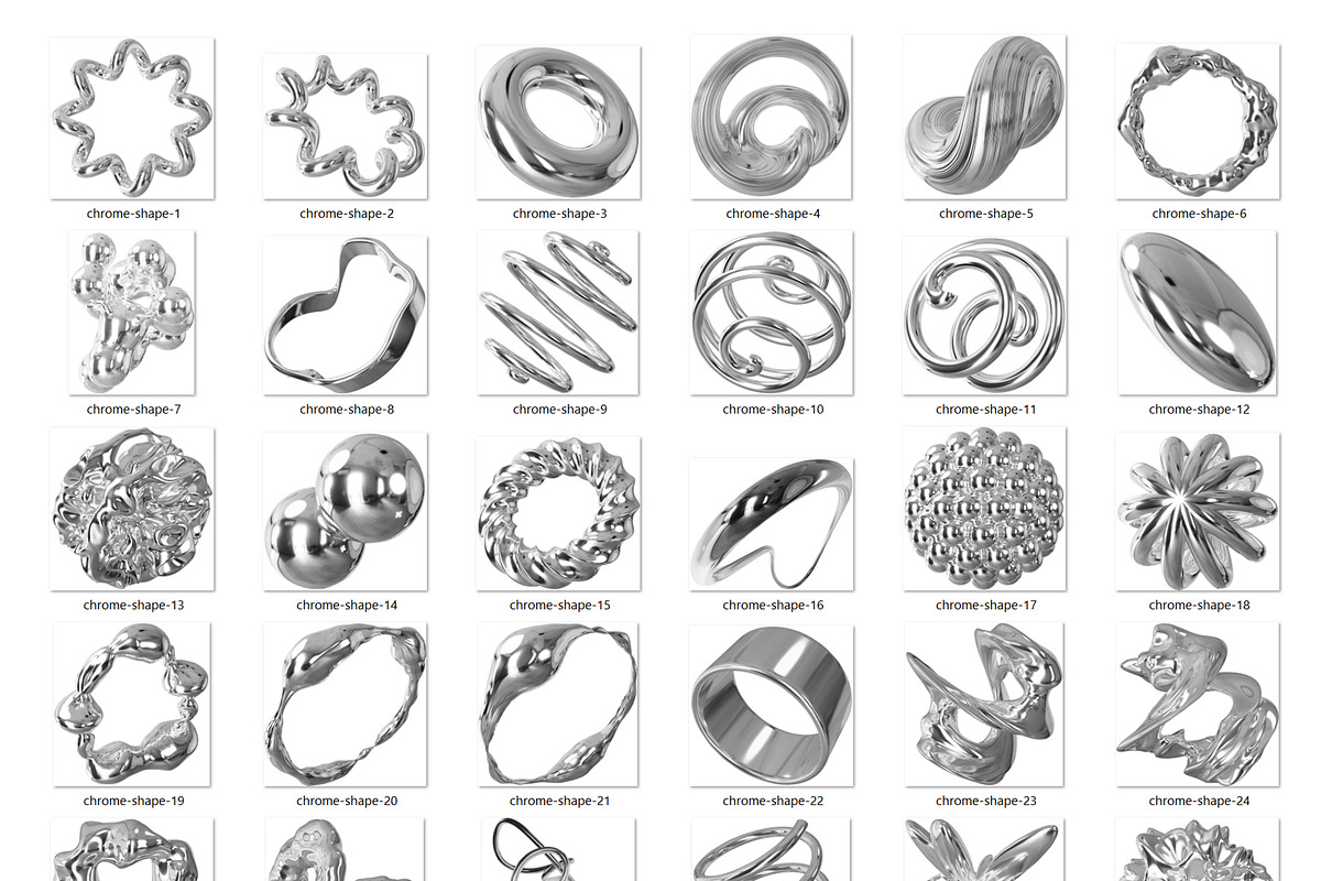 Chrome 3D Design Collection, a Graphic by LarysaZabrotskaya
