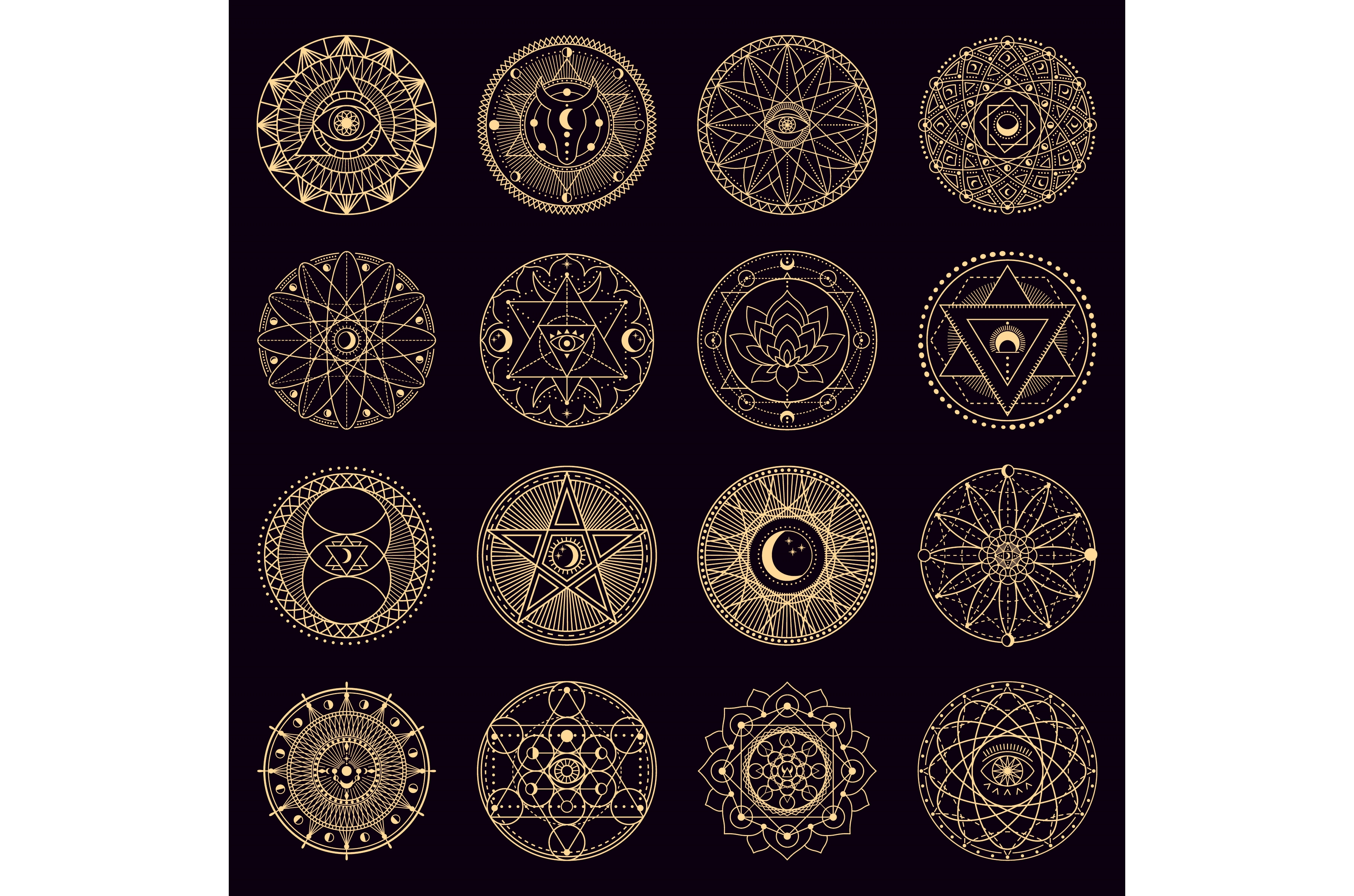 Mystery spell circle. Golden | Graphics ~ Creative Market