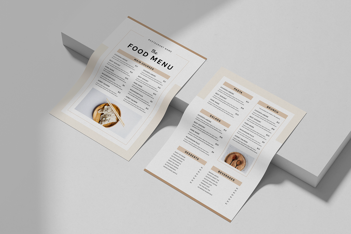 Food Menu | MS Word & Indesign, a Flyer Template by Leaflove