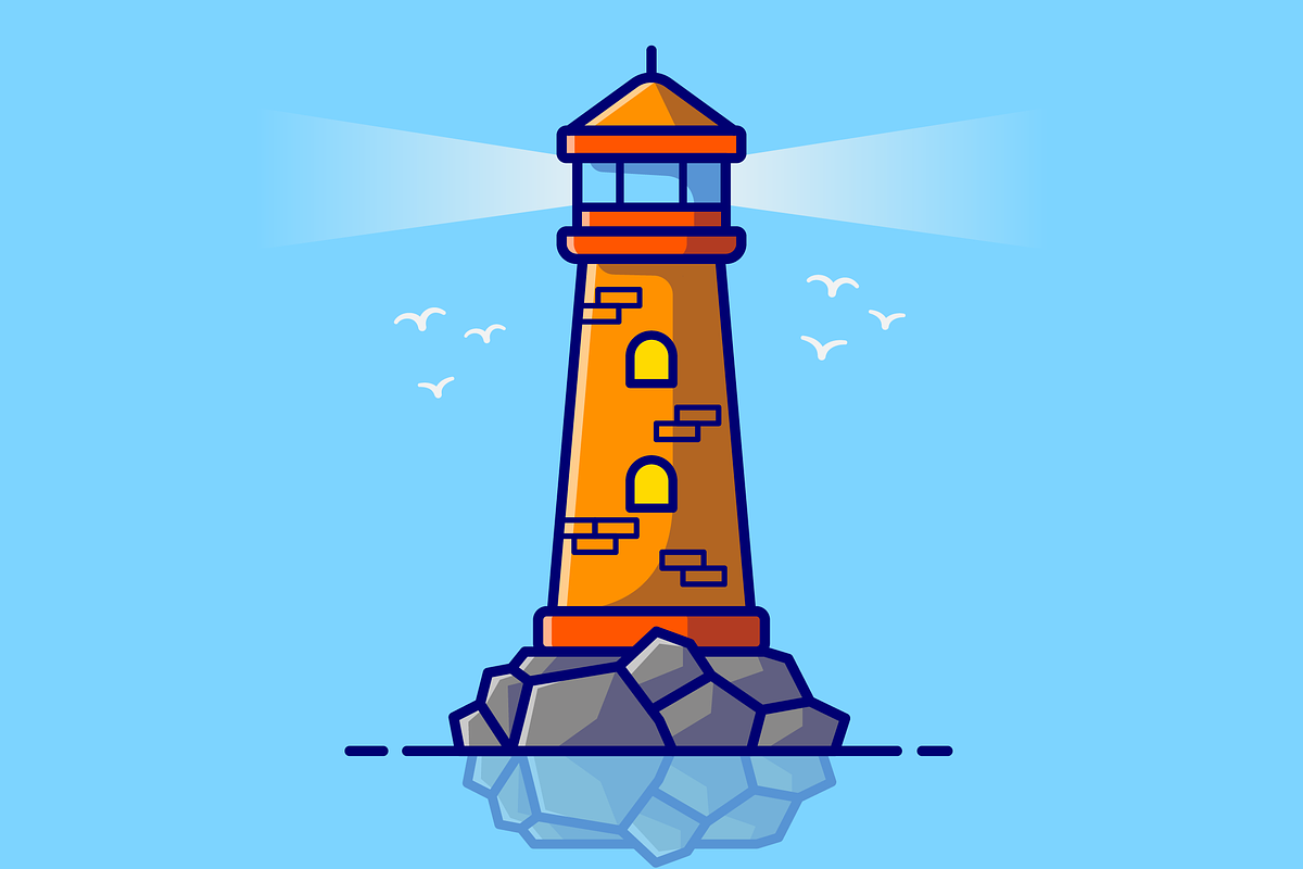 Lighthouse Cartoon Illustration, an Object Illustration by Catalyst ...