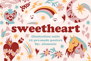 Sweetheart - Valentine illustration, a Graphic by Pony Gold Studio
