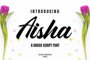 Aisha Script, a Script Font by Zelda Graphic