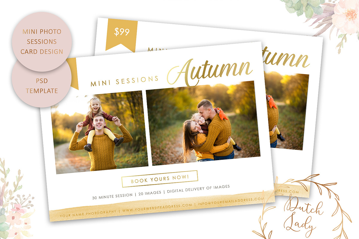 PSD Photo Session Card Template #8, a Card Template by The Dutch Lady ...