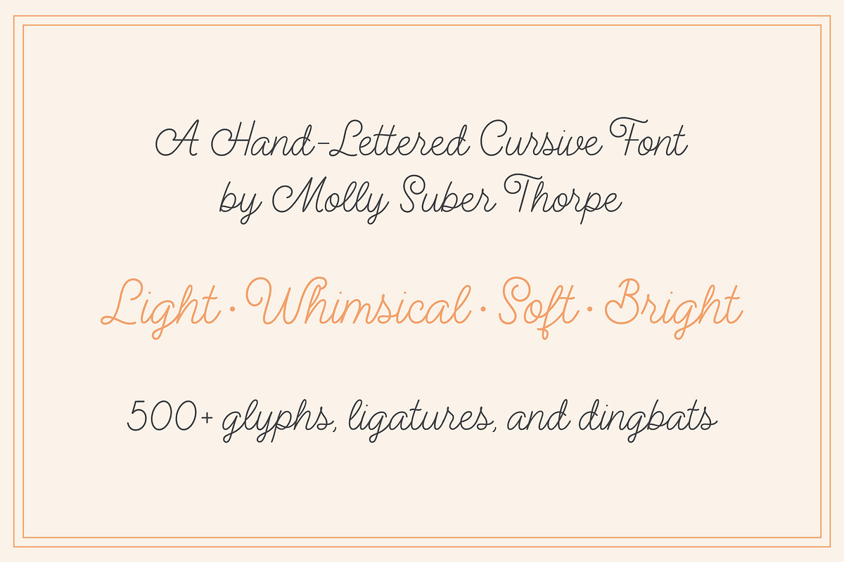 Honeydew Script Calligraphy Font, a Script Font by Molly Suber Thorpe
