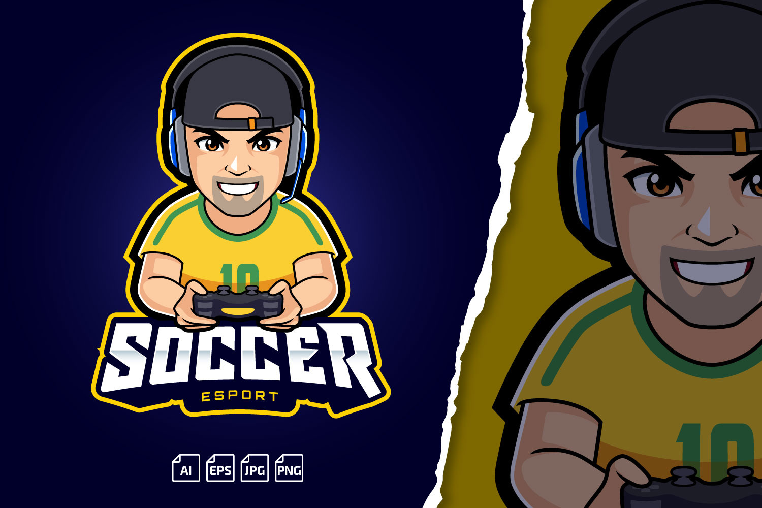 Soccer Gamer Esport Logo, a Branding & Logo Template by tkzgraphic ...
