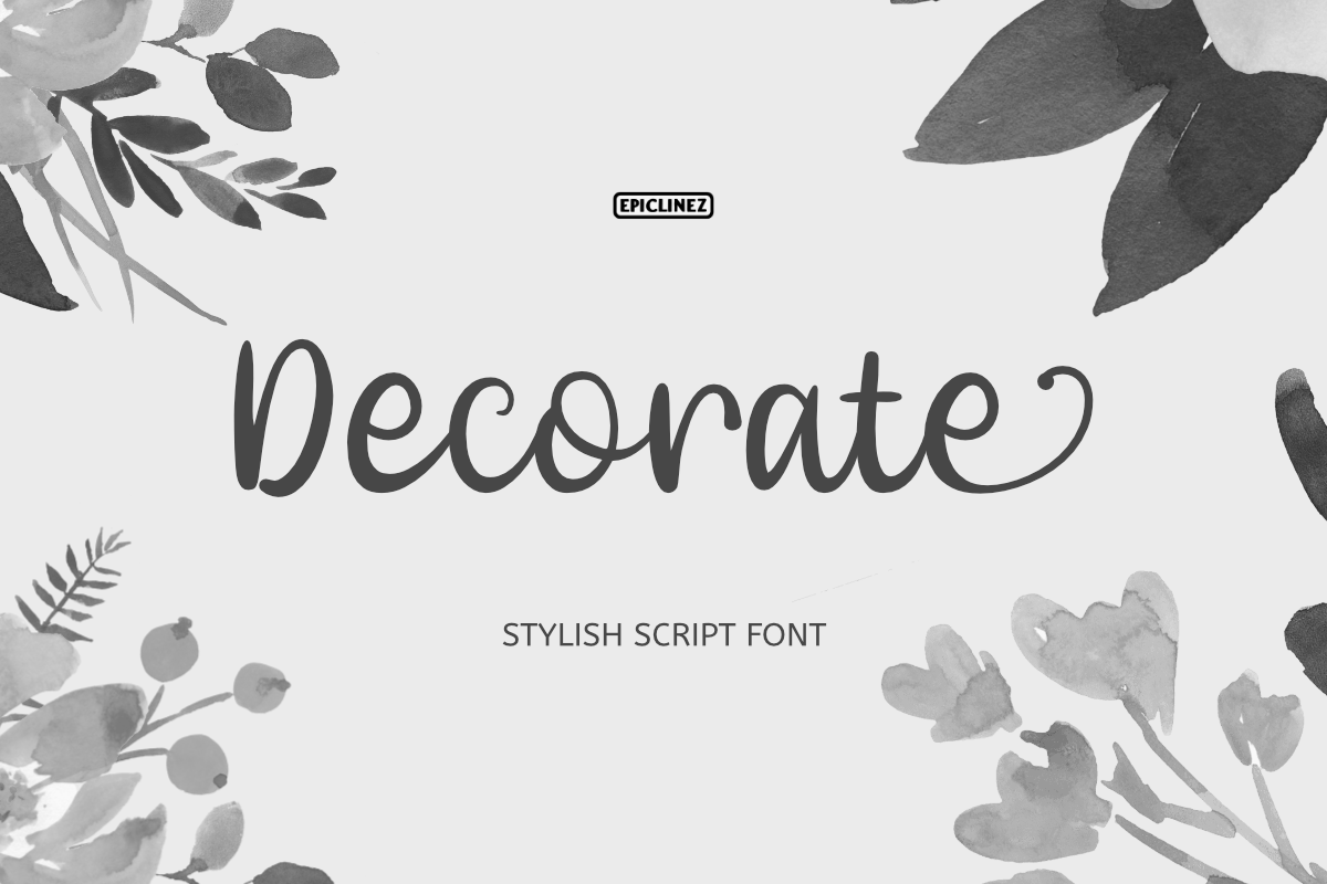 Decorate | Stylish Script, a Script Font by Epiclinez