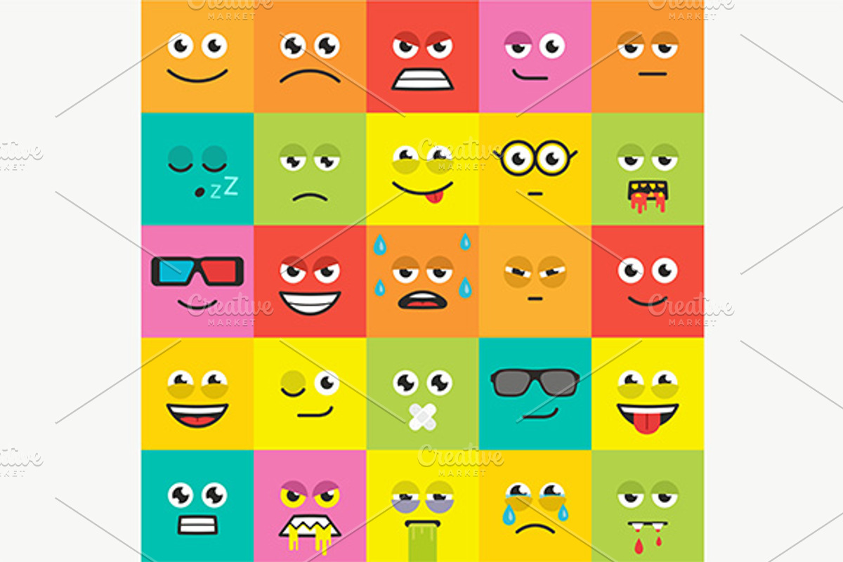 Colorful emotions seamless pattern, a Background Graphic by Volyk