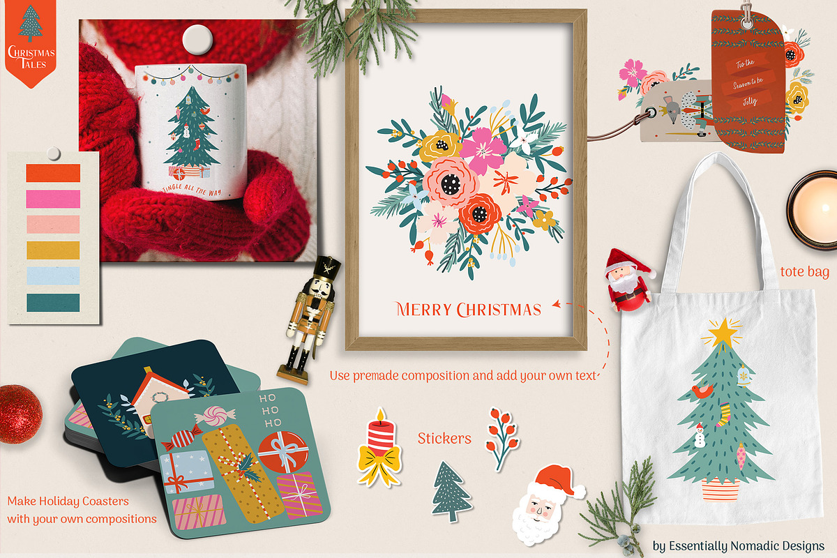 Nutcracker Christmas Pattern Graphic, a Seasonal Illustration by ...