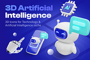 Artificial Intelligence 3D Icon Set