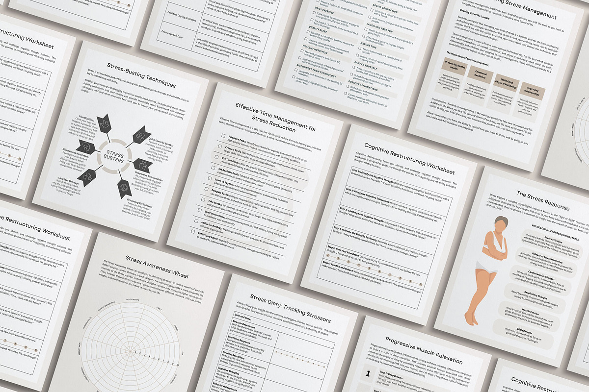 Coping With Stress Canva Templates, a Design Template by Miri Campbell