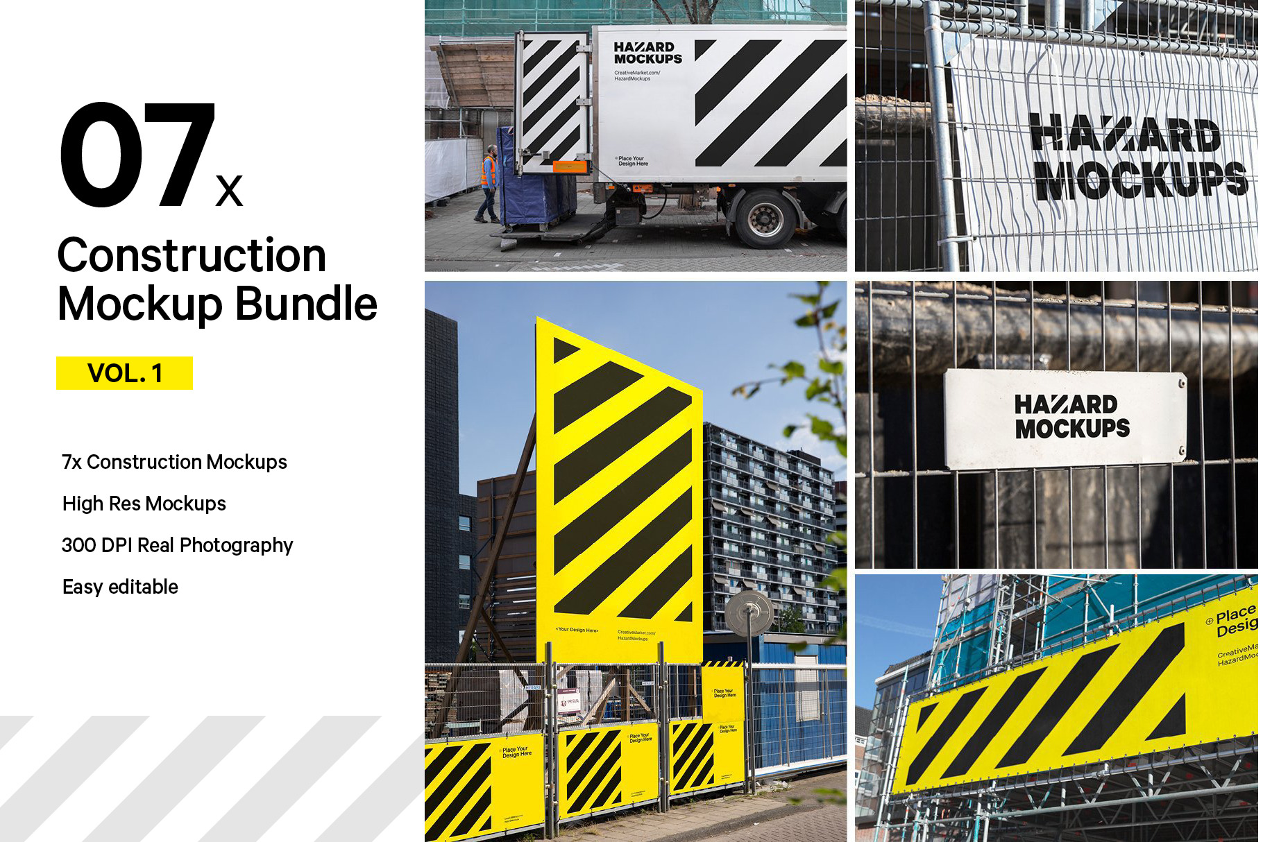 7x Construction Mockup Bundle Vol.1, an Advertising Mockup by HAZARD ...