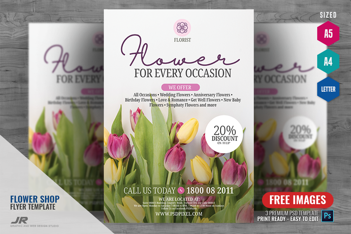 Flower Shop Flyer, a Flyer Template by PSDPixel