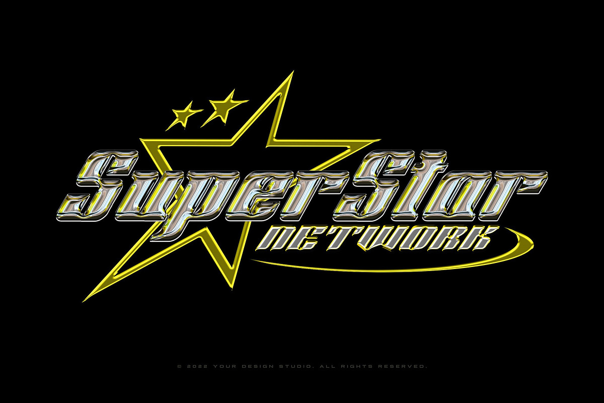 Y2K Chrome Text Effects, a Layer Style Add-On by Hyperpix Productions