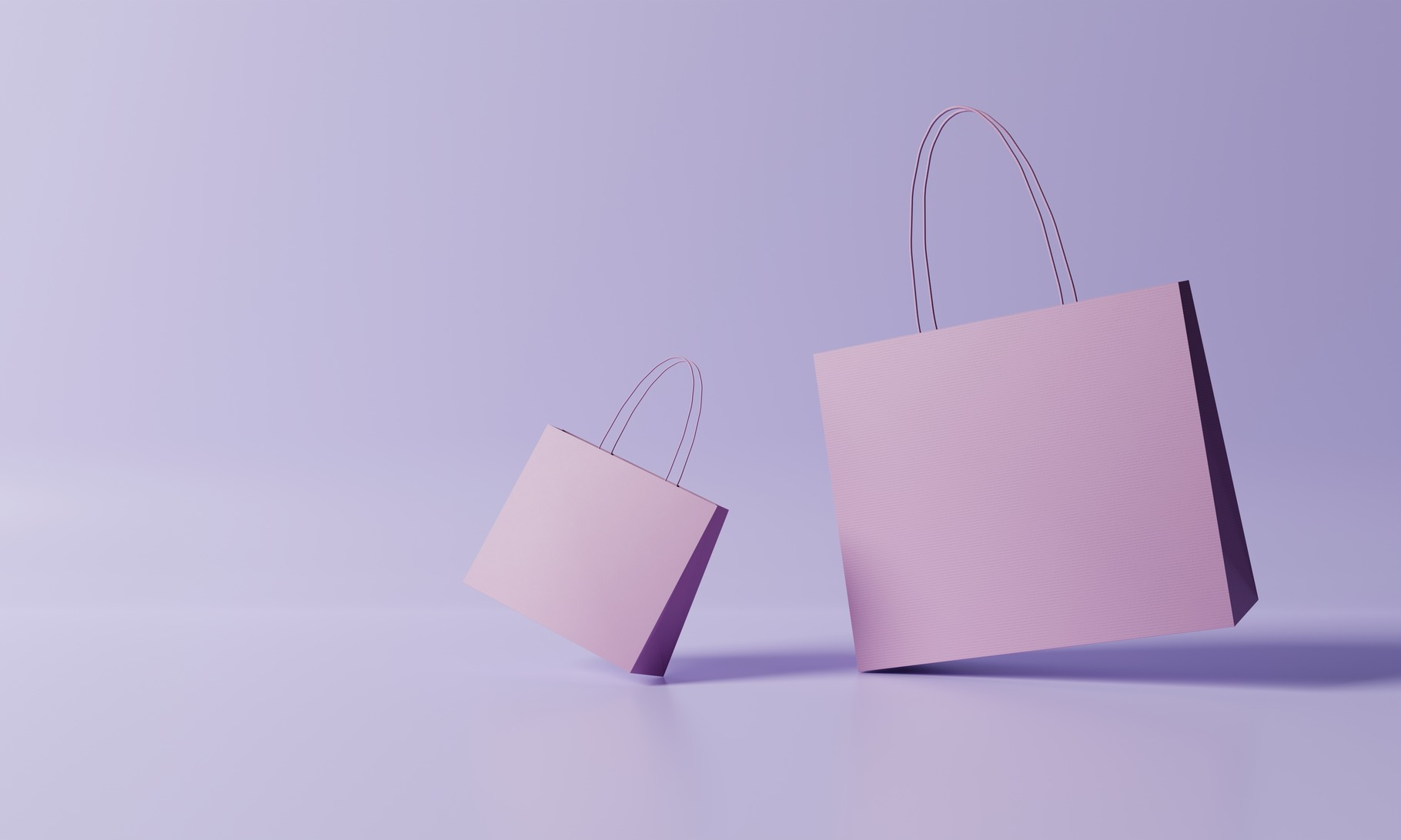 Shopping bags on purple background. Business and online shopping ...
