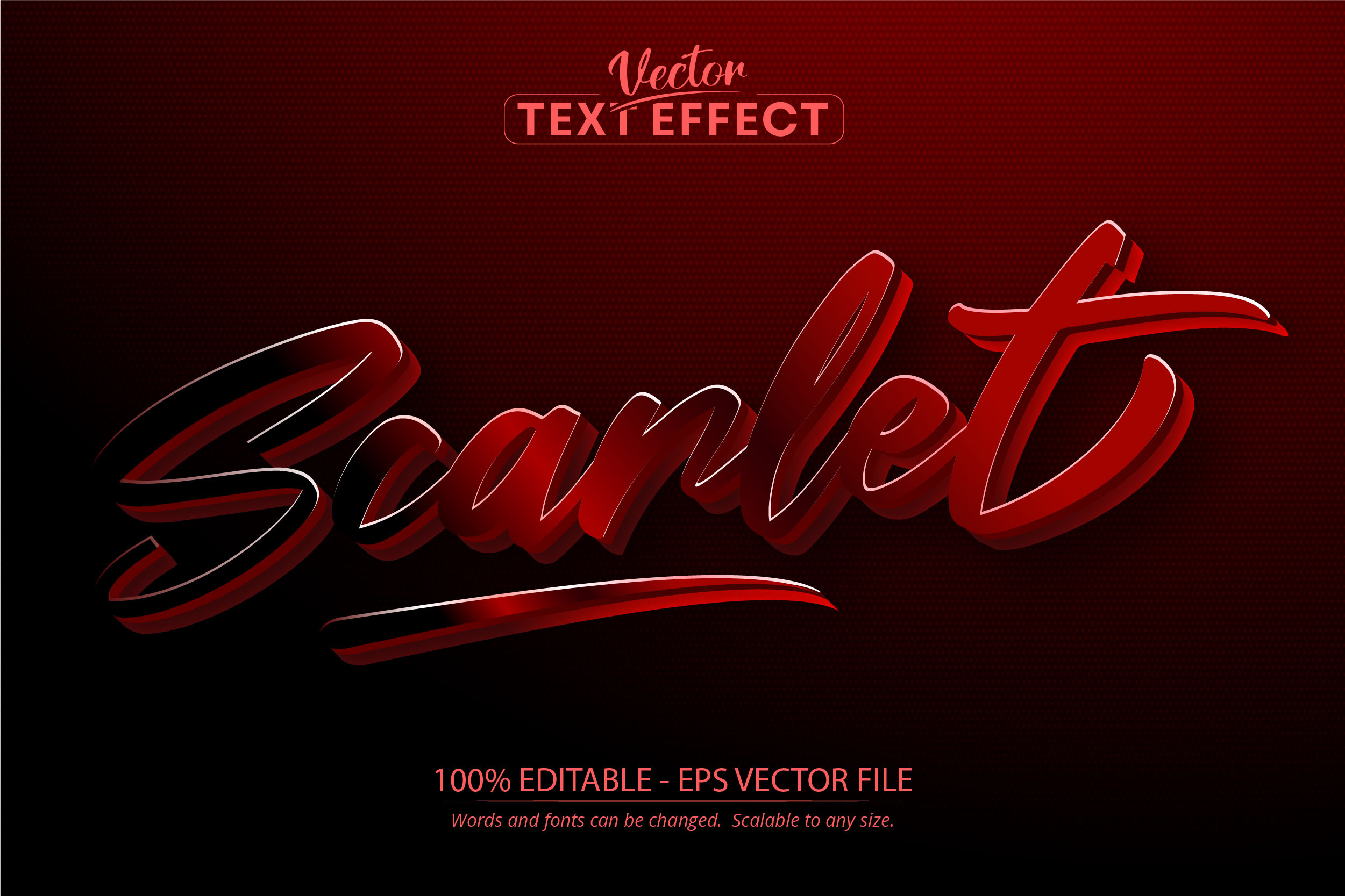 Scarlet calligraphic text effect, a Brushes & More by designvectx ...
