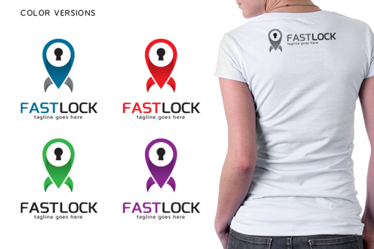 Fast Secure Lock Logo Template, a Branding & Logo Template by gunaonedesign