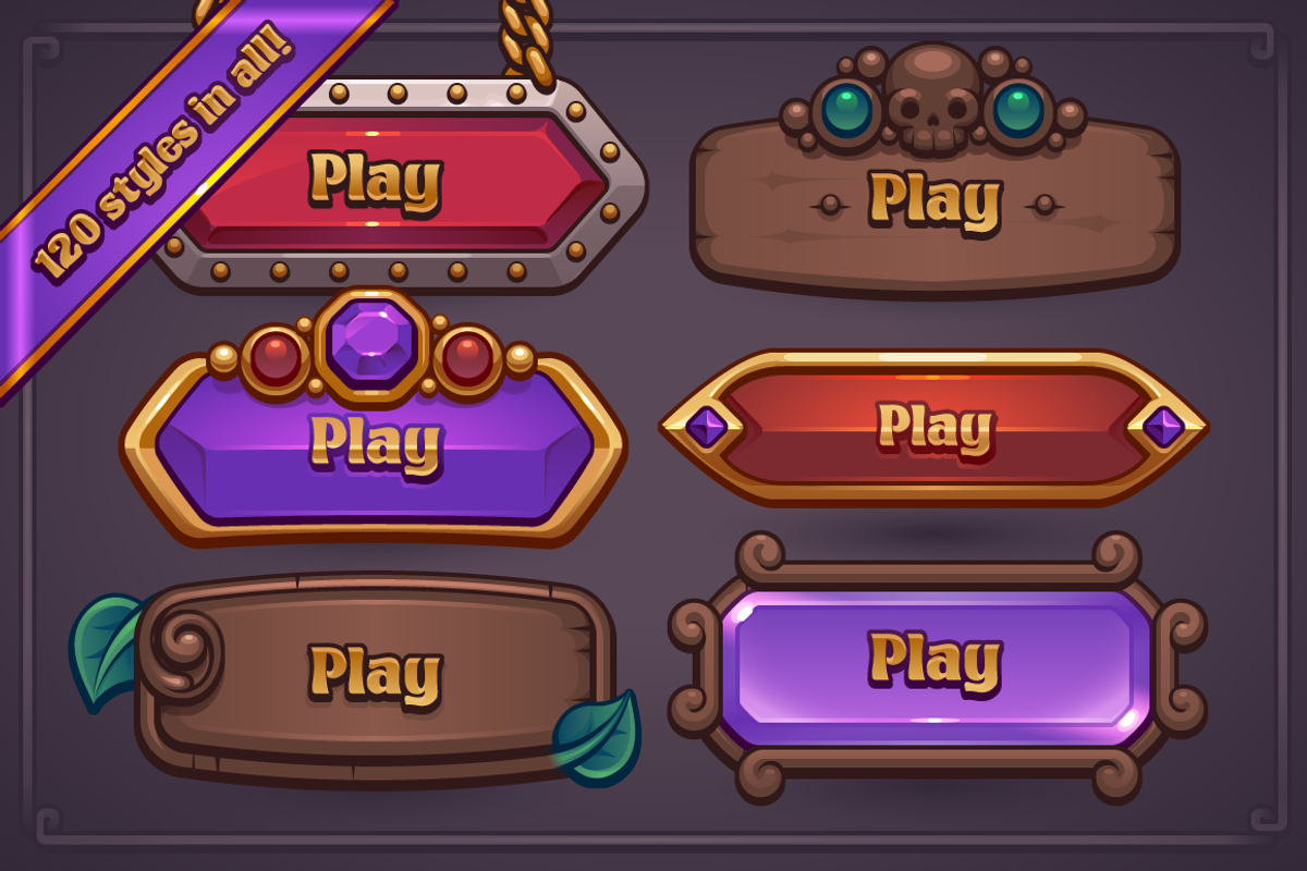 Fantasy Game Button Maker, a Graphic by Vectricity Designs