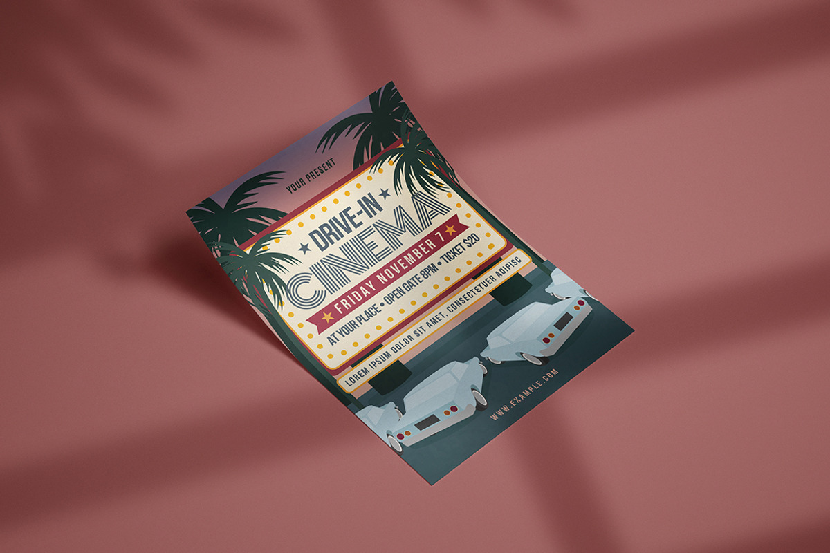 Drive In Cinema - Flyer Template, a Flyer Template by SlideFactory