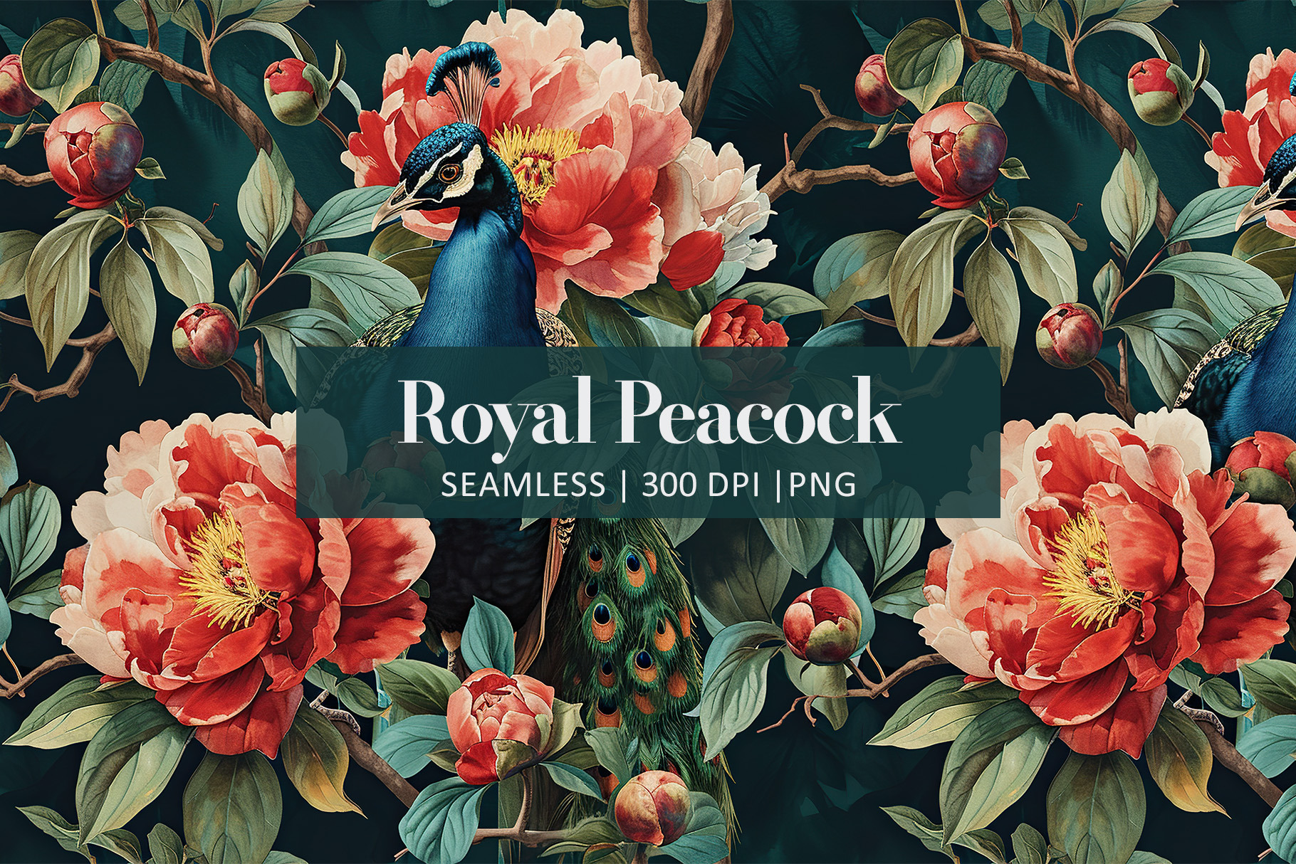 ROYAL PEACOCK Seamless Pattern