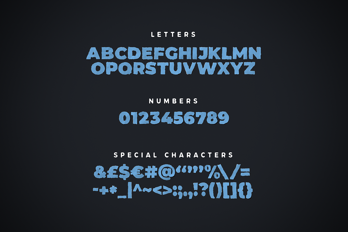 Ripped Torn Paper Alphabet