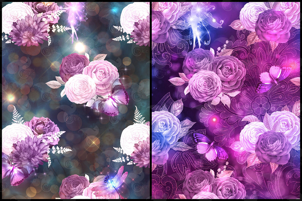 Fae Garden Digital Paper, a Texture Graphic by Digital Curio