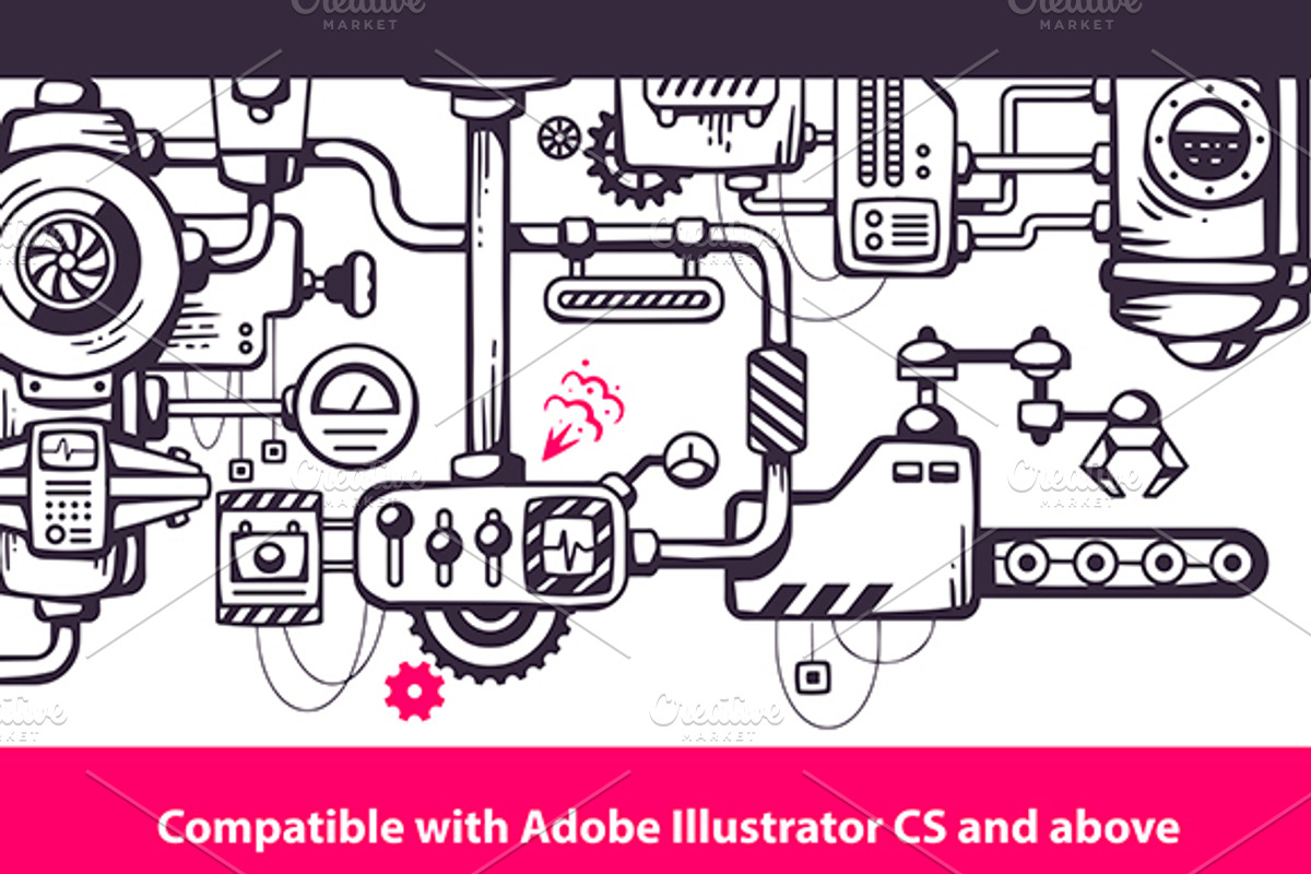 Complicated mechanism at work., a Technology Illustration by wowomnom