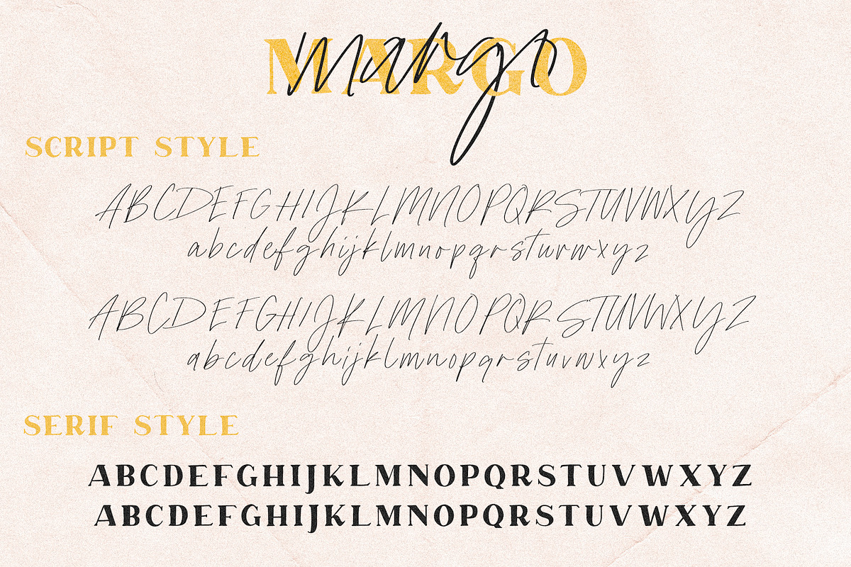 Margo Font Duo w/ 6 Bonus Logos, a Script Font by Jen Wagner Co