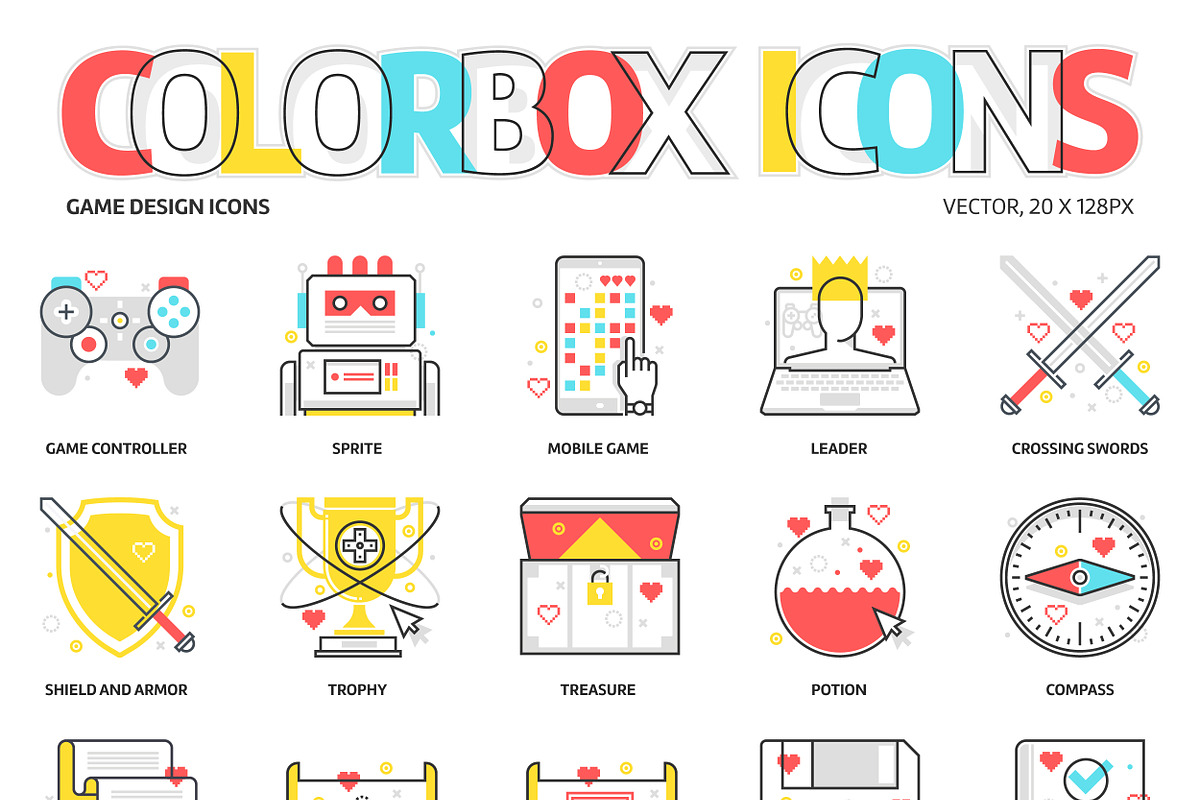 Color box icons bundle, an Icon by Howcolour