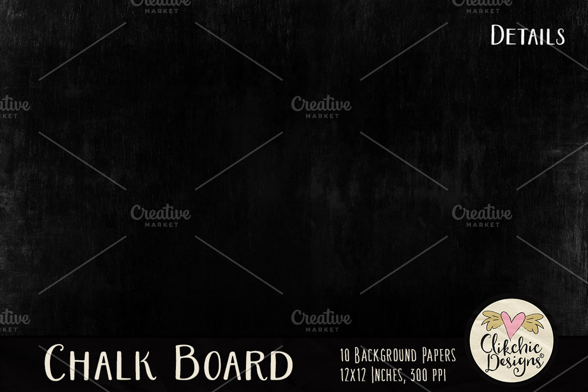 Chalk Board Texture Papers, a Texture Graphic by Clikchic Designs