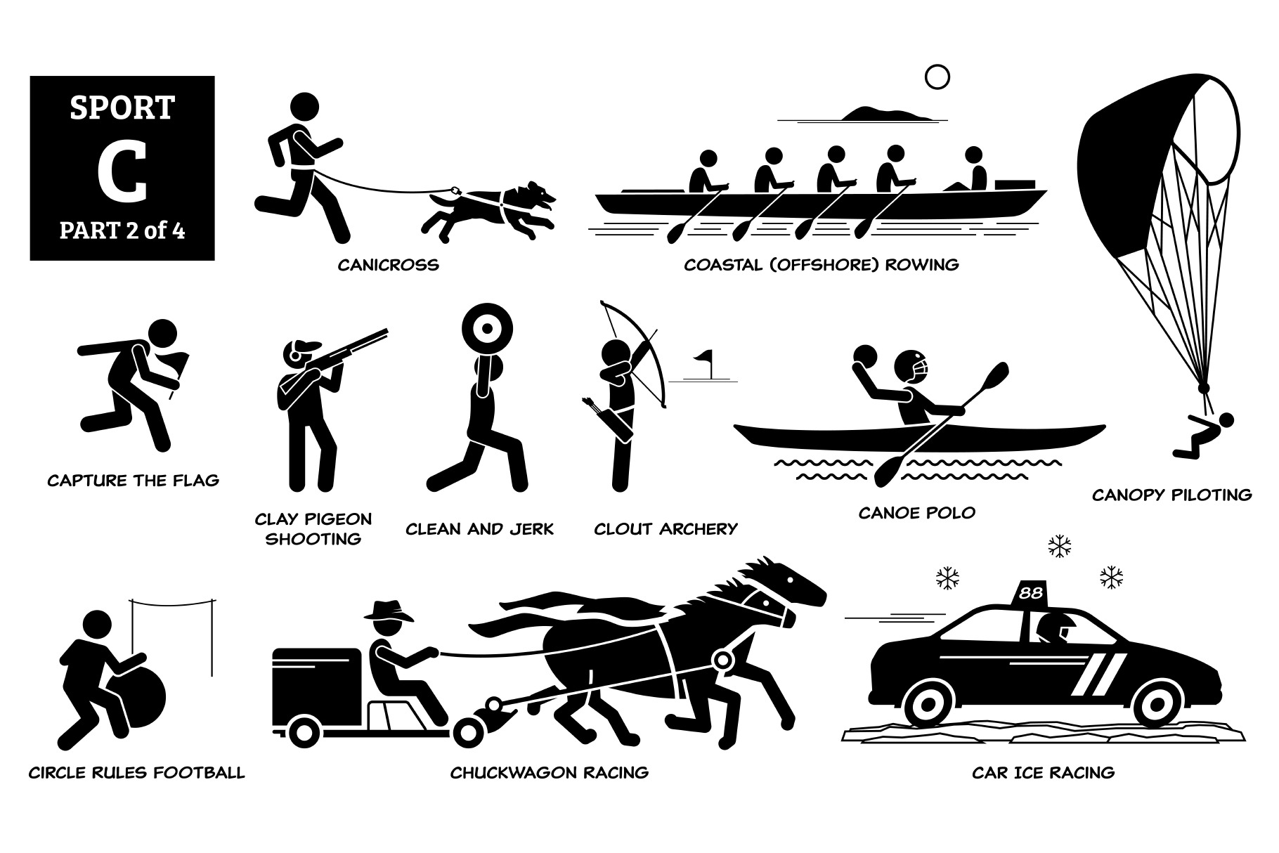 Sport games alphabet C vector icons | Icons ~ Creative Market