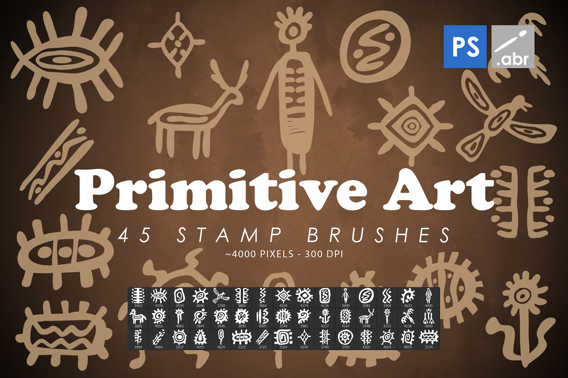 Primitive Art Photoshop Brushes, a Brush Add-On by ArtistMef
