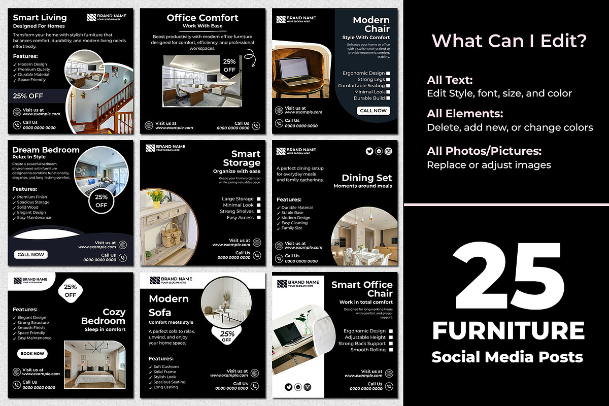 Furniture Store Canva Posts