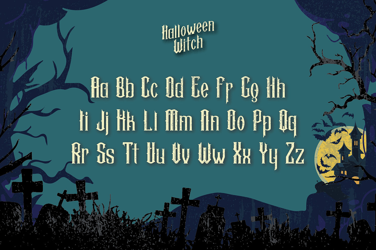 Halloween Witch - Spooky Font, a Blackletter Font by Masanis