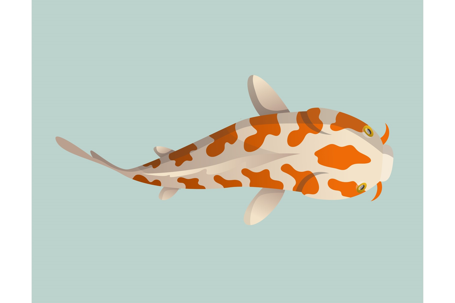 Calmly floating fish. Koi fish, an Animal Illustration by the8monkey
