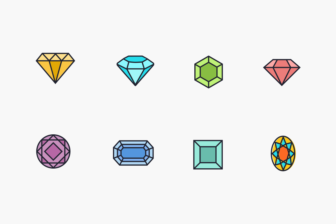 8 Diamond Icons, an Icon by Creative VIP