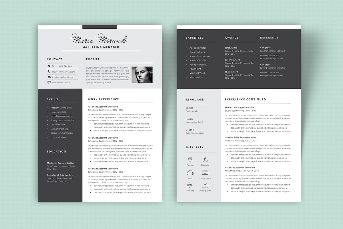 Resume Maria, a Resume Template by Estartshop