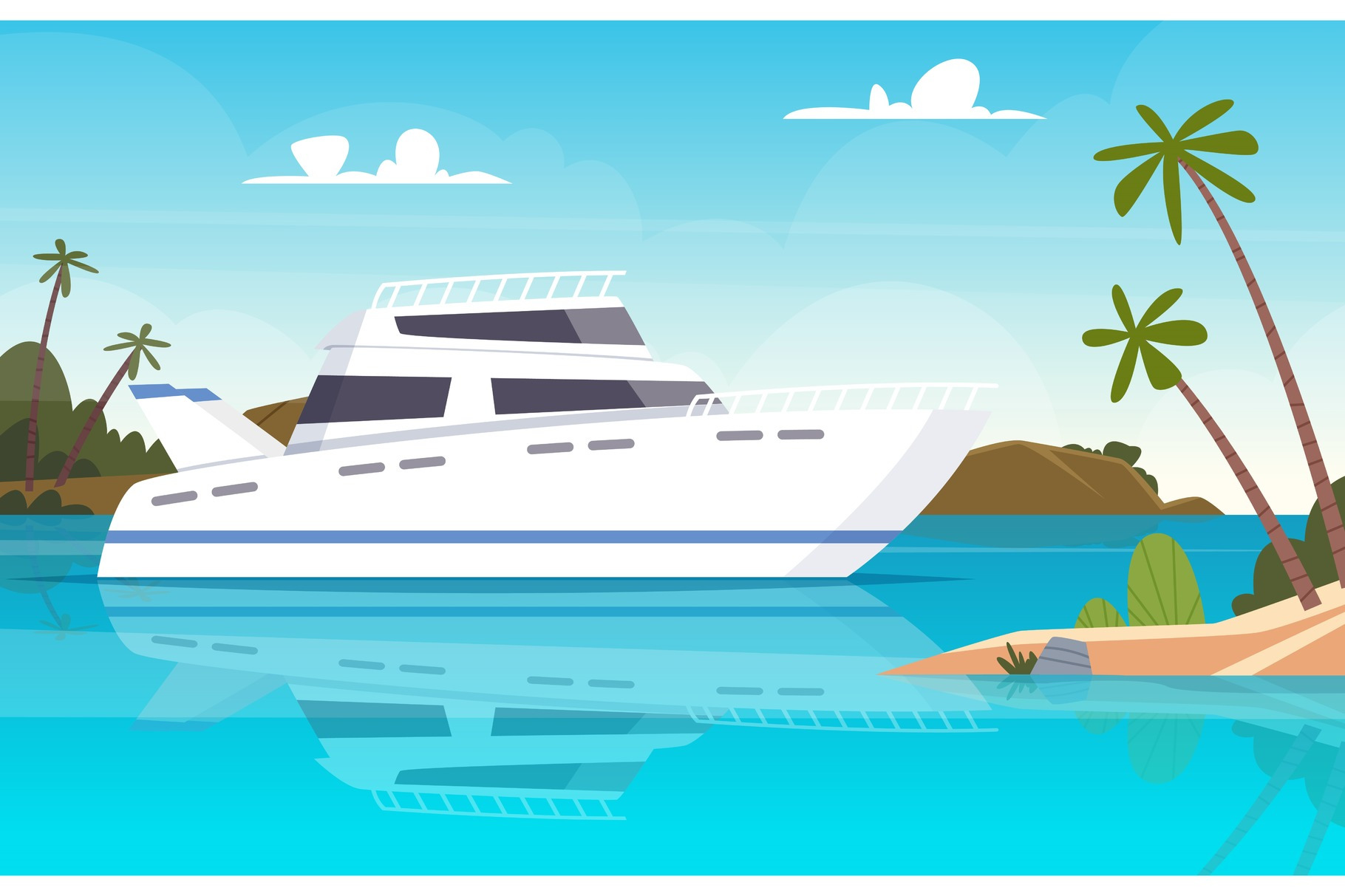 Ship at sea. Fishing boats | Background Graphics ~ Creative Market