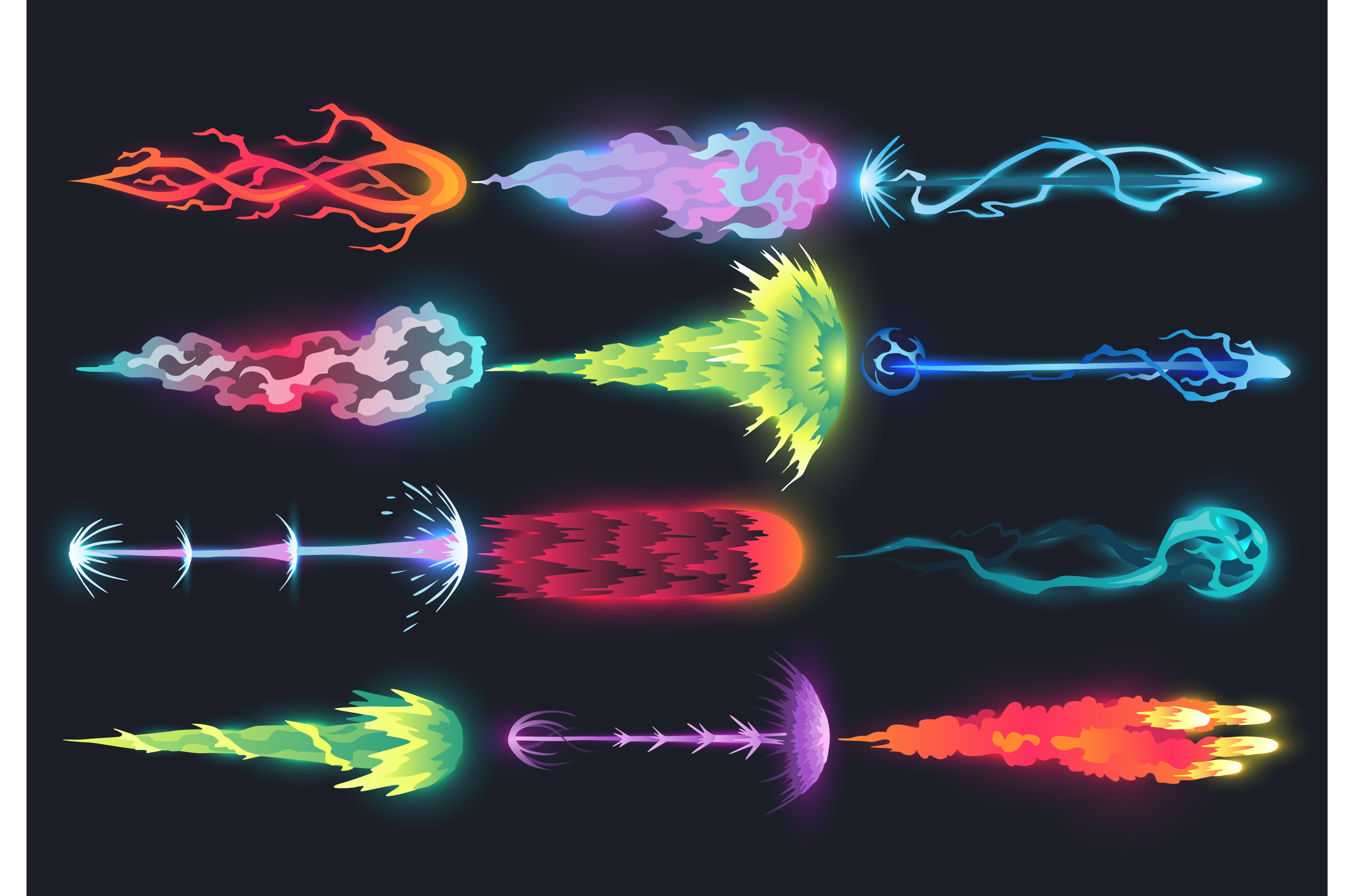 Cartoon laser gun beams | Technology Illustrations ~ Creative Market